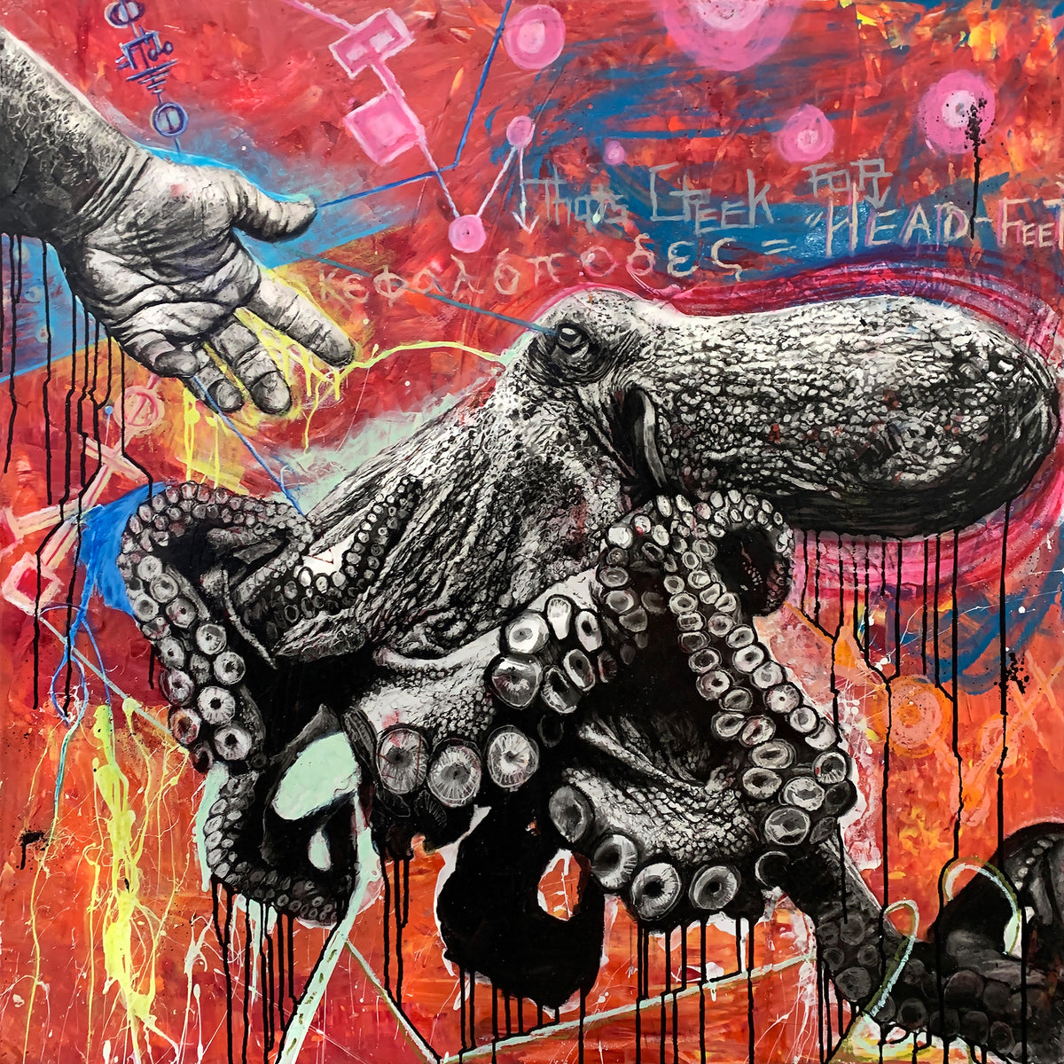 Original Charcoal Drawing Genesis 40" x 40" – Collin Margerum Art